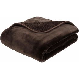 Gözze GÖZZE Wohndecke »Premium Cashmere Feeling« mit premium Cashmere Feeling, Kuscheldecke dunkelbraun Obermaterial: 100% Polyester B/L: 220 cm x 240 cm