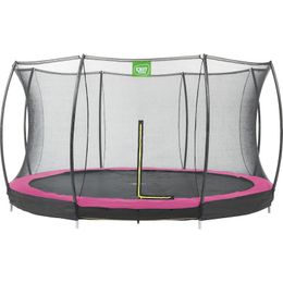 EXIT Bodentrampolin »Silhouette Ground« Ø 366 cm mit Sicherheitsnetz schwarz + pink