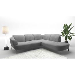 Sit & More SIT&MORE Ecksofa »Zoe« ink.Sitztiefenverstellung, wahlweise mit Kopfteilverstellung grey
