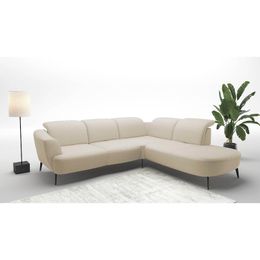 Sit & More SIT&MORE Ecksofa »Zoe« ink.Sitztiefenverstellung, wahlweise mit Kopfteilverstellung creme