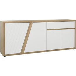 GAMI Sideboard »EPURA« Sideboard 4 Türen 1 Schublade Eiche Nachbildung / Weiss