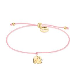 Tamaris Armband »Schmuck Geschenk Edelstahl Textil Armkette Little Elephant« gelbgoldfarben-rosa 24 cm Modisches Armband