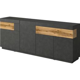 Inosign Sideboard »SILKE« Breite 218, 5 cm anthrazit Matera/votaneichefarben Pflegeleichte Oberflächen