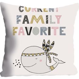 queence Dekokissen &raquo;&raquo;Family Favorite&laquo;&laquo; Kissenh&uuml;lle ohne F&uuml;llung, 1 St&uuml;ck bunt + bedruckt Obermaterial: 100% Baumwolle B/L: 40 cm x 40 cm