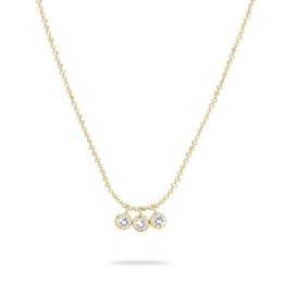 Tamaris Kette mit Anhänger »Schmuck Geschenk Silber 925 Halskette Tiny Glimmer« mit Zirkonia (synth.) gelbgoldfarben-kristallweiß Elegante Halskette
