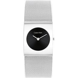 Calvin Klein Quarzuhr »CK PULSE 26 mm« Armbanduhr, Damenuhr, analog, Edelstahlarmband silberfarben-schwarz Trendstarke Damenarmbanduhr