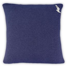 M&ouml;ve Dekokissen &raquo;Cozy Kissenh&uuml;lle Strick&laquo; aus 100% Baumwolle blau Wolle