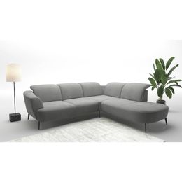 Sit & More SIT&MORE Ecksofa »Zoe« ink.Sitztiefenverstellung, wahlweise mit Kopfteilverstellung grau