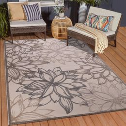 Sanat Teppich »Floral 2 Outdoor« rechteckig 6 mm Höhe In- und Outdoor geeignet, Blumen, Balkon, Terrasse, Außenbereich creme Obermaterial: 100%...