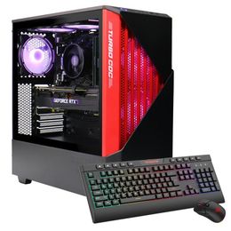 GAMEMAX Gaming-PC »Contac BR 7440« Windows 11, DDR5 RAM schwarz/rot WLAN AC, ARGB-Beleuchtung Front, 4x USB 2.0/1.1, 1x PS/2, 2x USB 3.2 Gen 1, 1x...