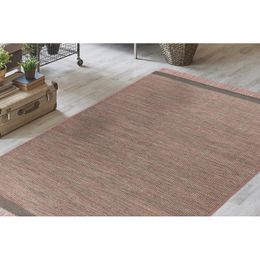 Arte Espina Teppich &raquo;Nomad 8064&laquo; rechteckig 11 mm H&ouml;he Handgemachter Fransenteppich in neutralem Design rosa Wolle