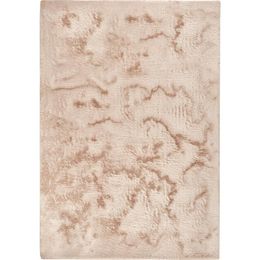 Dekowe Fellteppich &raquo;Roger&laquo; rechteckig 20 mm H&ouml;he Kunstfell, Kaninchenfell-Haptik, weich - ein echter Kuschelteppich beige Obermaterial: 100%...