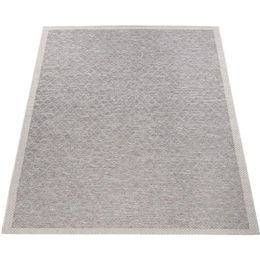 Paco Home Teppich »Vancouver 163« rund 4 mm Höhe Flachgewebe, Rauten Muster, meliert, Bordüre, Outdoor geeignet beige Obermaterial: 100%...