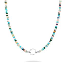 Tamaris Charm-Kette »Schmuck Geschenk Edelstahl Halskette All About Beads« mit Naturstein edelstahlfarben-türkis-grün-lila-rosa-weiß Trendige...
