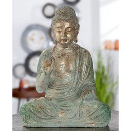Gilde Buddhafigur »Buddha Bodhi« grün, kupferfarben