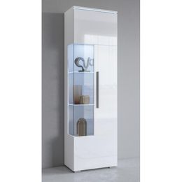 Inosign Vitrine »India, Höhe 160cm stilvolle Glasvitrine mit verstellbare Glasböden« Standvitrine 1Trg, viel Stauraum ohne Beleuchtung weiß/weiß...