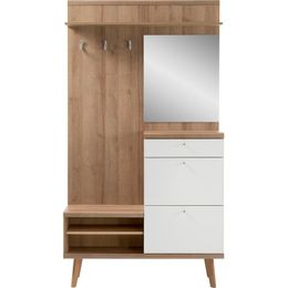 Andas Garderobe »Merle« Höhe ca. 200 cm Eiche Riviera NB/ Weiss matt Dekorative Rahmenoptik