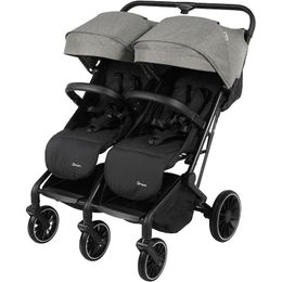BABYGO Zwillingsbuggy »Zwillingskinderwagen GOTwice« mit drei schwenkbaren Vorderrädern grau melange