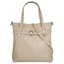 CLUTY Shopper echt Leder, Made in Italy beige