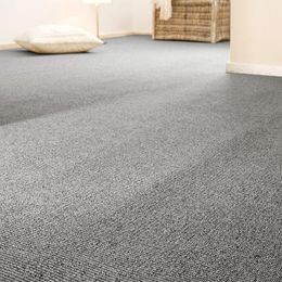 ANDIAMO Teppichboden &raquo;Bruce, Schlinge&laquo; rechteckig 4 mm H&ouml;he meliert. Breite 400 cm, Wohnzimmer, strapazierf&auml;hig & robust grau Kunstfaser