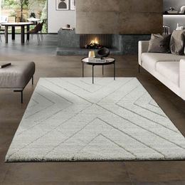 the carpet Teppich &raquo;Bahar Shaggy&laquo; rechteckig 30 mm H&ouml;he Shaggy eleganter Wohnzimmer Teppich Hochflor beige Polypropylen