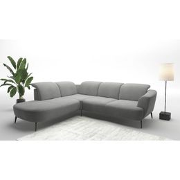 Sit & More SIT&MORE Ecksofa »Zoe« ink.Sitztiefenverstellung, wahlweise mit Kopfteilverstellung grau