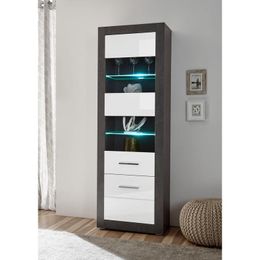 Inosign Vitrine »Etero« Höhe 198 cm Dark Concret/ Weiß MDF Hochglanz, Applikation Dark Concret Inosign - Innovation & Design in jedem...