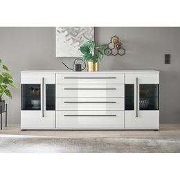 Inosign Sideboard »Cantara, moderner Schrank, Kommode in Eiche Evoke oder weiß« schwarze Stangengriffe, ausreichend Stauraum, vielseitig einsetzbar...