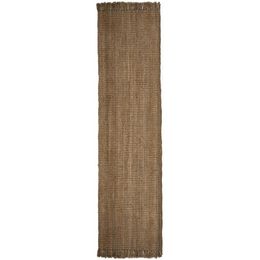 FLAIR RUGS L&auml;ufer &raquo;Jute Boucle&laquo; rechteckig 7 mm H&ouml;he aus 100% Jute, mit Fransen, aus Naturfasern beige Jute