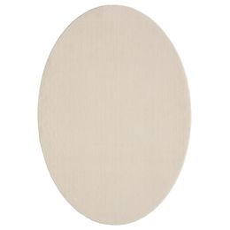 the carpet Teppich »Relax« oval 16 mm Höhe waschbarer Wohnzimmer Teppich modern rutschfest Creme Obermaterial: 100% Polyester B : 140 cm 1 Stk.