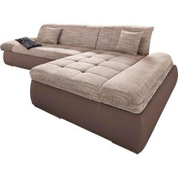 DOMO collection Ecksofa »Moric Luxus - B/T/H 300/172/80 cm, XXL-Format« espresso-beige-braun