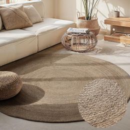 Hanse Home Teppich »Rangpur Juteteppich« rund 10 mm Höhe Handgewebt, 100% Jute, Natur, Wohnzimmer, Flur, Boho, Skandi braun Oberfläche: 100% Jute Ø...