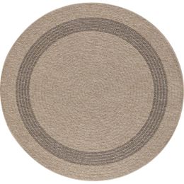 Teppich &raquo;RYE&laquo; rund 8 mm H&ouml;he beige Kunstfaser