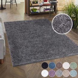 Carpet City Hochflor-Teppich »City Shaggy« rechteckig 30 mm Höhe Auch als Läufer, Langflor, Uni, Shaggy, flauschig-weich anthrazit Obermaterial:...