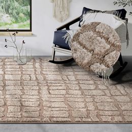 ELLE DECORATION Designteppich »Artistique« rechteckig 18 mm Höhe Hochflor, Shaggy, Läufer, weich, Langflor, modern, Hoch Tief Effekt Beige...