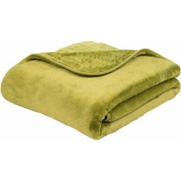 Gözze GÖZZE Wohndecke »Premium Cashmere Feeling« mit premium Cashmere Feeling, Kuscheldecke grüngelb Obermaterial: 100% Polyester B/L: 220 cm x 240 cm