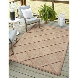 MyFlair MÖBEL & ACCESSOIRES Teppich »Amara, LAGERRÄUMUNG!« rechteckig 8 mm Höhe Uni Farben, Hoch-Tief Effekt, Outdoor geeignet, Balkon, Terrasse...