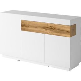 Inosign Sideboard »SILKE« Breite 150 cm weiß Hochglanz/votaneichefarben Pflegeleichte Oberflächen