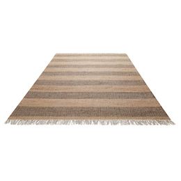 Teppich &raquo;Virgil&laquo; rechteckig 4 mm H&ouml;he Naturfaser Teppich aus 80% Jute 20% Baumwolle, mit Fransen, Wohnzimmer braun Jute