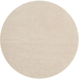 MERINOS Teppich &raquo;Loft 37&laquo; rund 16 mm H&ouml;he Kunstfellteppich besonders weich und kuschelig, Fell Haptik beige Polyester