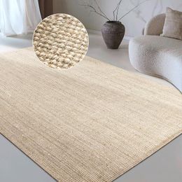 my home Teppich &raquo;Avot Juteteppich&laquo; rechteckig 10 mm H&ouml;he 100% Jutefaser, L&auml;ufer, Esszimmer, Wohnzimmer, Skandi beige Jute