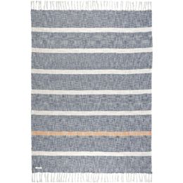 Esprit Plaid &raquo;Arne&laquo; im Naturlook mit langen Fransen blau Obermaterial: 100% Baumwolle B/L: 130 cm x 170 cm