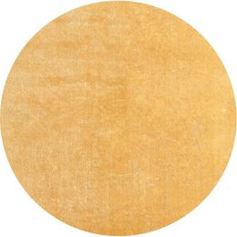 MERINOS Teppich &raquo;Loft 37&laquo; rund 16 mm H&ouml;he Kunstfellteppich besonders weich und kuschelig, Fell Haptik gold Polyester