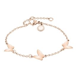 Cool Time Armband »Schmuck Edelstahl Armkette The Cool Butterfly Schmetterling« roségoldfarben 17 cm Filigranes Armband mit Schmetterling-Anhängern