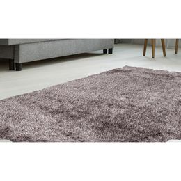 Bruno Banani Hochflor-Teppich »Alga« rechteckig 40 mm Höhe Uni, Shaggy, Langflor, besonders weich und kuschelig, Wohnzimmer dunkel champagner...