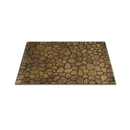 Wecon Home Fu&szlig;matte &raquo;Desert Pebble&laquo; rechteckig 4 mm H&ouml;he Gummi, pflegeleicht, abwaschbar, rutschfest, Stein-Muster gold braun Obermaterial: 100%...