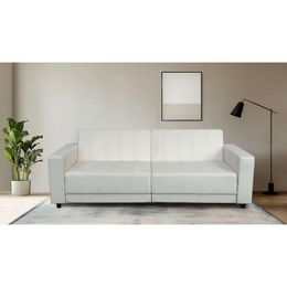 DOREL HOME 3-Sitzer »Allie II Schlafsofa 225 cm« Bett-Funktion (108/190cm), Rückenlehne 2-teilig, mit Steppung creme