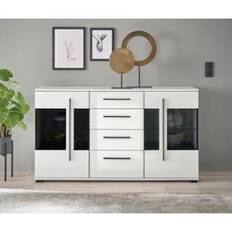 Inosign Sideboard &raquo;Cantara, moderner Schrank, Kommode in Eiche Evoke oder wei&szlig;&laquo; schwarze Stangengriffe, ausreichend Stauraum, vielseitig einsetzbar 