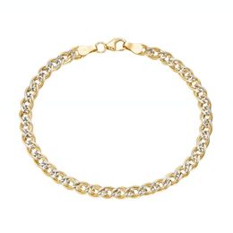 Firetti Armband »Schmuck Geschenk Gold 585 Armschmuck Armkette Doppelpanzerkette« gelbgoldfarben-weißgoldfarben 19 cm Effektvoller Armschmuck in...