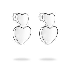 Tamaris Paar Ohrstecker »Schmuck Geschenk Edelstahl Ohrringe Bold Hearts Herz« silberfarben Romantisch schöne Ohrstecker in Herzform